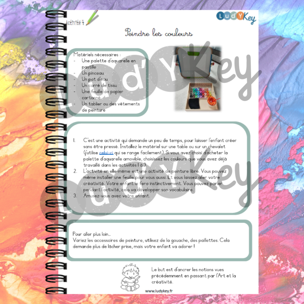 Cahier d'activités Montessori les couleurs – Lud'Y Key
