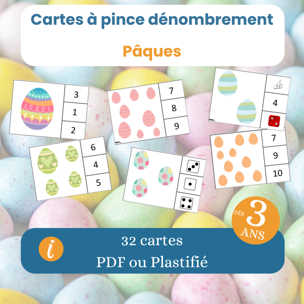 Cartes à pince dénombrement Pâques – Lud'Y Key