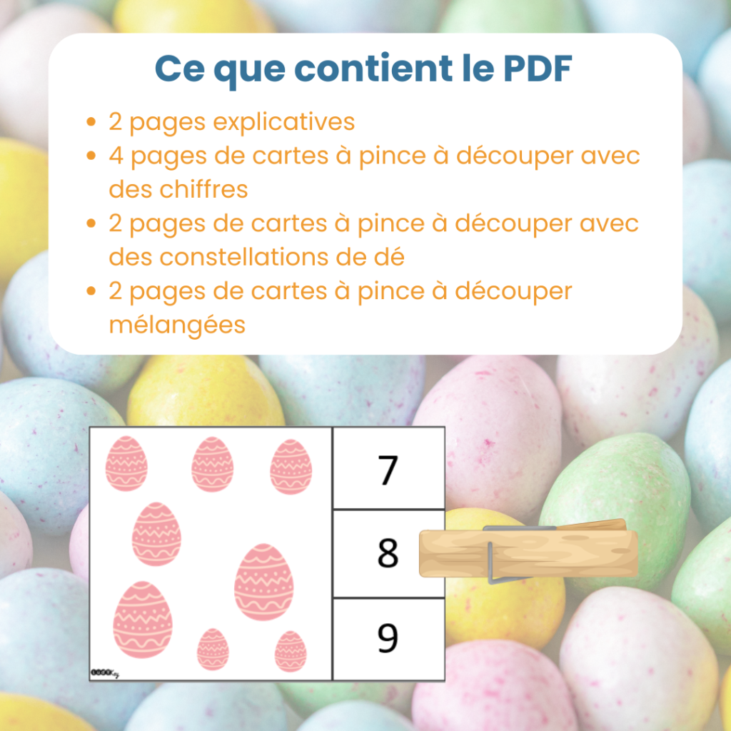 Cartes à pince dénombrement Pâques – Lud'Y Key